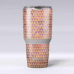 Design Skinz Micro Golden Triangles Over Pink Fumes - Skin Decal Vinyl Wrap Kit Compatible with The Yeti Rambler Cooler Tumbler Cups