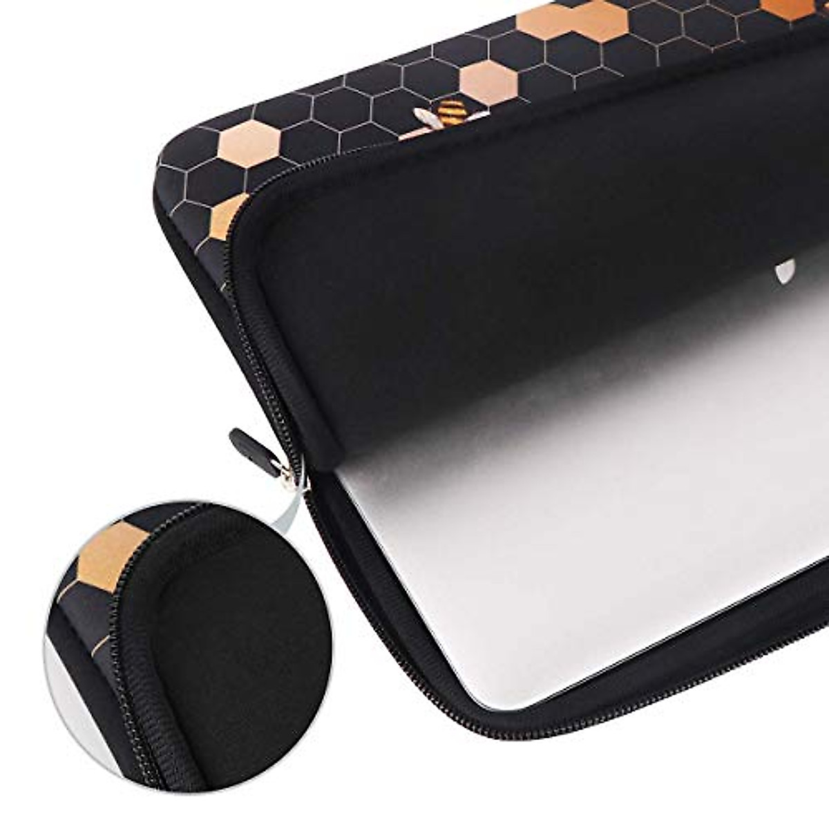 iCasso 13-13.3 inch Laptop Sleeve Bag, Waterproof Shock Resistant Neoprene Notebook Protective Bag Carrying Case Compatible MacBook Pro/MacBook Air - Honeycomb