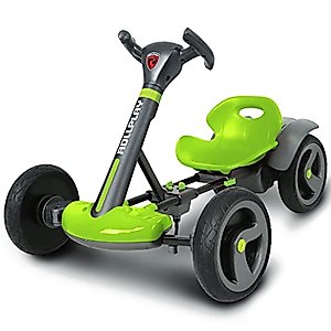 Rollplay Flex Kart 6V Electric Go Kart for Children Aged 2-5 Featuring Space-Saving Folding Function, Easy Push Start Button, and a Top Speed of 2 MPH, Green