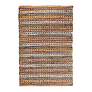 Cotton Chindi Bath Rug 24x36-100% Cotton Soft Absorbent and Machine Washable Shower Bath Rug -Mustard Combo,Bathroom Bath Rugs Set, Cotton Bath Mat,Cotton Bath Rugs, Entryway Rugs,2x3' Rug