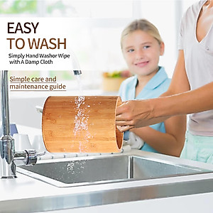 Bamboo Utensil Holder, Large Utensil Holders for Kitchen Counter, Bamboo Spoon and Chopstick Holder for Kitchen Decor, Flatware and Spatula Storage Organizer, for Countertop, Pantry and Bathroom