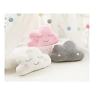 Soft Plush ELONEL Star Pillow Moon Cloud Fresh Cushion Bed Pillow Home Office Sofa car seat Cushion Party Supplies (Star 19.5inch/50cm, White)