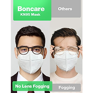 Boncare KN95 Face Mask 30 PCs, 5-Layer Face Mask for Men & Women, Updated Breathable, Comfortable (White)