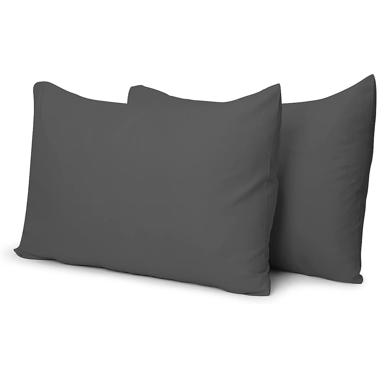Youth Pillowcase 16" x 22" Size Pack of 2 Pieces Kids Travel Pillow Cover Envelope Closure 400 Thread Count 100% Egyptian Cotton & Hypoallergenic Fits Pillows Sized 12x16, 13x18 or 14x19 Dark Grey