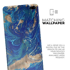 DesignSkinz Vivid Blue Gold Acrylic Protective Vinyl Decal Wrap Skin Cover Compatible with The Samsung Galaxy S20 (Screen Trim & Back Glass Skin)