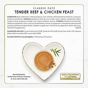 Fancy Feast Poultry and Beef Feast Classic Pate Collection Grain Free Wet Cat Food Variety Pack - (30) 3 oz. Cans