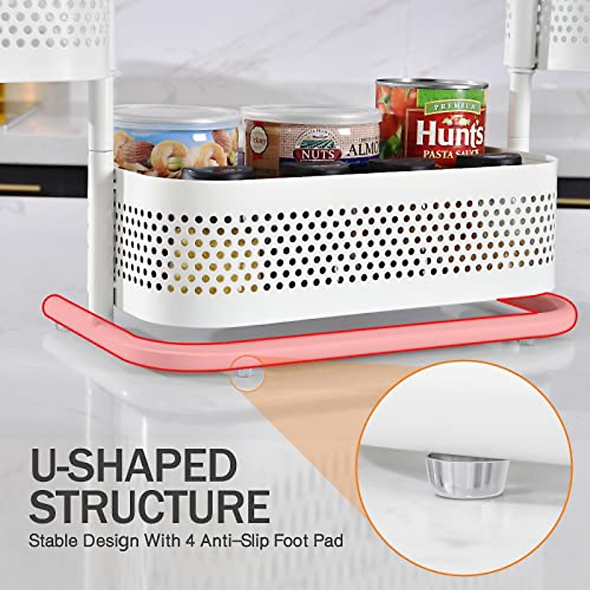 KINGRACK Bathroom Counter Organizer, 3 Tier Rotating Bathroom Storage Organizer, Vanity Tray Organizer for Bathroom Countertop, Kitchen Spice Rack,White