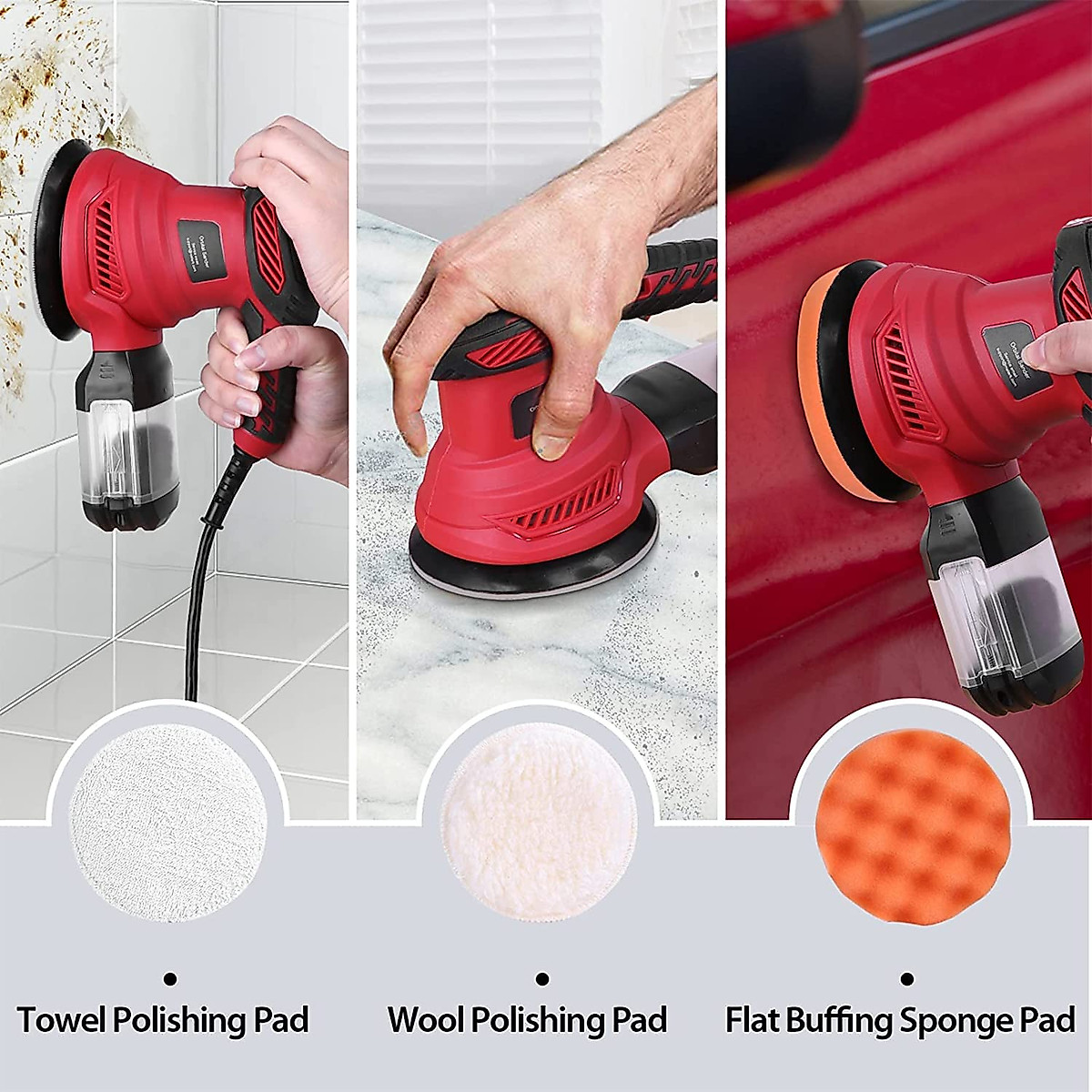 Orbital Sander, 300W Power Random Orbital Sanders with Dust Box 6 Variable Speed 6000-13000 RPM 20Pcs Sandpaper Electric Sanders for Woodworking