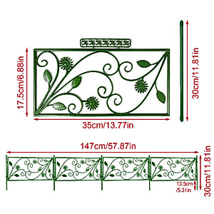 Decorative Garden Fence, Rustproof Metal Wire Fencing Border Animal Barrier, No Dig Garden Fencing, Flower Edging for Landscape Patio Yard Outdoor, Arched, Barrier Section Panel Decor Picket Edging