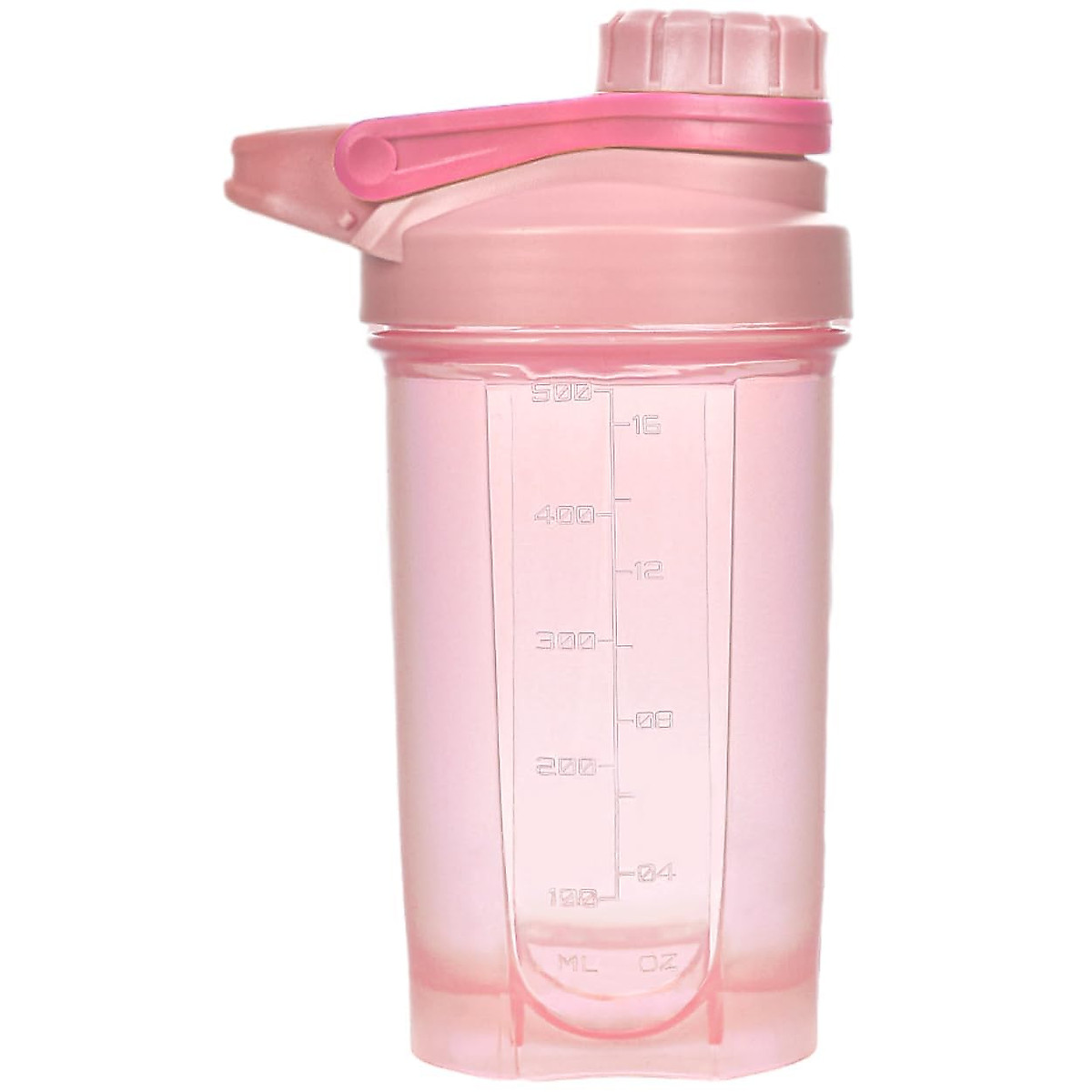 Shaker Bottle Blender with Classic Loop Top (BPA Free) – Best Protein Powder/Fruit Juice Mixer with Whisk Ball- 16 oz (Pink)