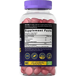 Carlyle Melatonin 5mg Gummies | 100 Count | 1 Gummy Per Serving | Natural Berry Flavor | 100% Drug Free | Non-GMO, Gluten Free Supplement