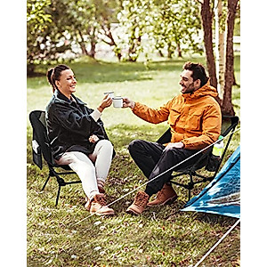 Sportneer Lightweight Portable Folding Camping Chair Compact Beach Camp Chairs for Adults Foldable Backpacking Chair Outdoor Chair for Camping Hiking Lawn Picnic Outside Travel (1, Black)