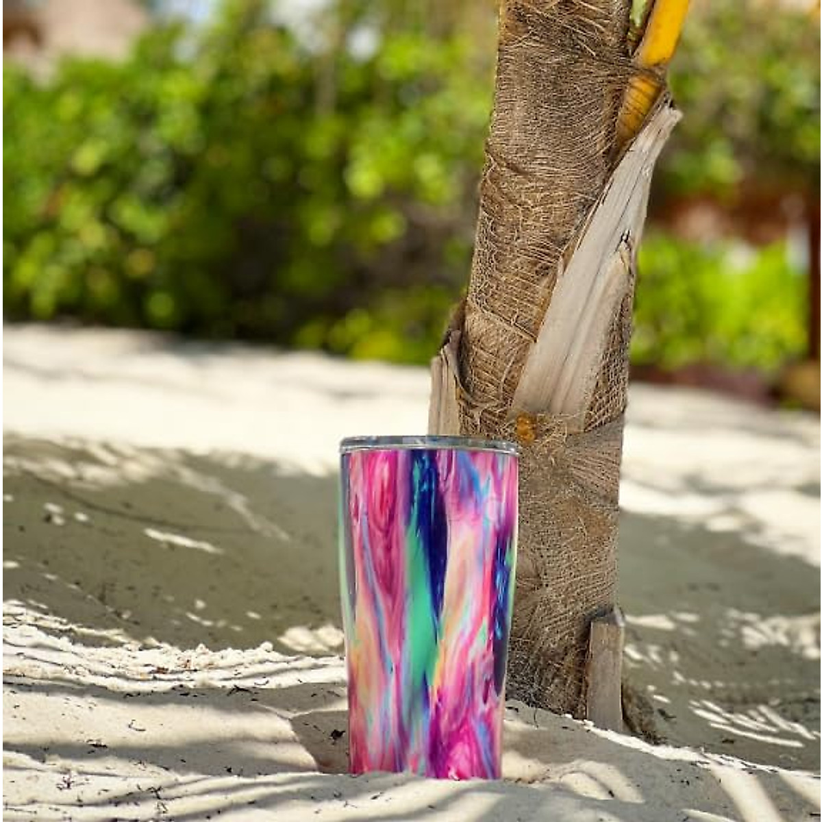 Seriously Ice Cold SIC 20 Oz. Double Wall Vacuum Insulated 18/8 Stainless Steel Travel Tumbler Mug | Powder Coated with Splash Proof BPA Free Lid | Coffee, Tea, Wine, and Cocktails (Cotton Candy)