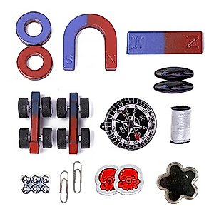 AOMAG Physics Science Magnets Set for Education Science School Classroom Experiment Tools for Kids Including Bar/Ring/Horseshoe/Compass Magnets