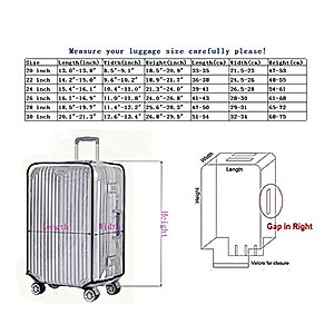 JenKin Luggage Protector Suitcase Cover PVC Waterproof Travel Suitcase Fits Most 20" to 30"(24")