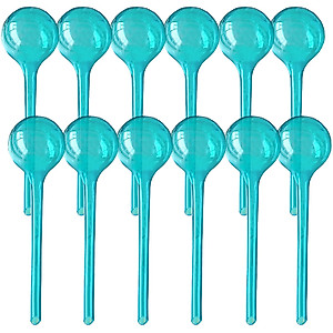 Logresy Plant Watering Stakes, Large 12pcs Flower Automatic Watering Bulbs, Plastic Plant Flower Self Watering Aqua Globes, Garden Self Watering Planter Insert for Daily Watering