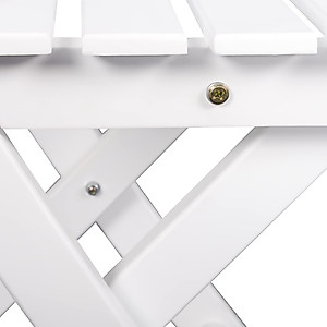 Outsunny 3 Piece Bistro Set, Wood Folding Outdoor Furniture with Table & Chairs for Backyard & Balcony, Square, White