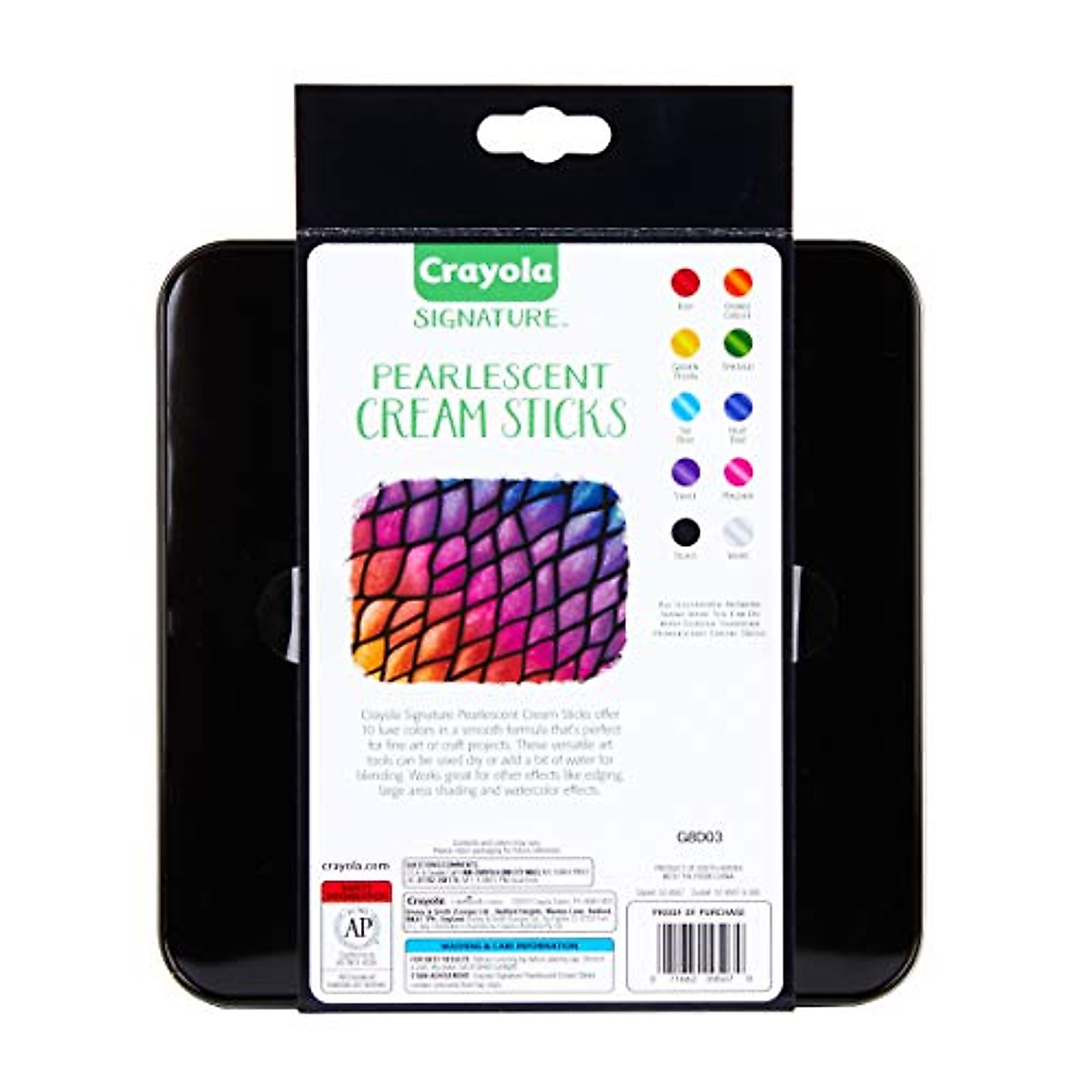 Crayola Pearlescent Cream Sticks & Case, Oil Pastel Alternative, Gift Set, 10 Count