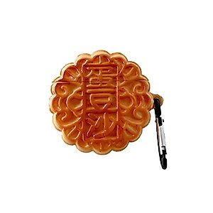 TOU-BEGUIN Case Compatible with Airpods Pro, 3D Cute Fun Moon Cake Soft Silicone Shockproof Skin Kids Boys Girls Stylish Wireless Earphone Case Protector