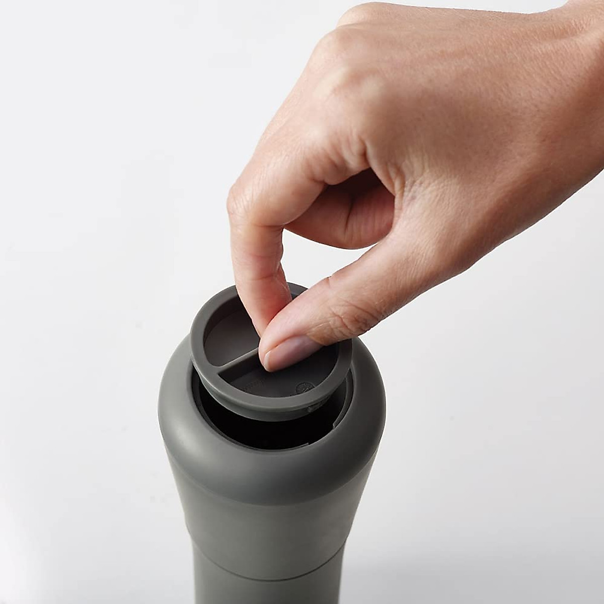 Joseph Joseph Milltop Salt and Pepper Grinder Set with Adjustable Grind Size Coarseness, Dark Gray/White, 2-piece