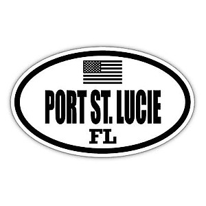 3 Pack Reflective Port St. Lucie FL Florida St. Lucie County Stealthy US Flag Euro Decal Sticker Vinyl for Hard Hats, Bottles, Glass, Toolbox 2" x 3"