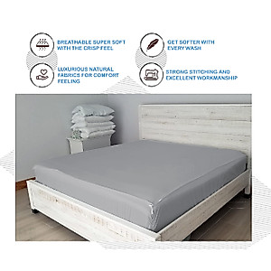 Pure Eco Easy Zipper Fitted Sheet - Includes 1 Fitted Sheet Base & 2 Zip-On Sheets - 15” Inch. Deep Pockets Zipper Sheets Full Size - 600 TC Soft Cotton Fitted Sheet - Dark Grey