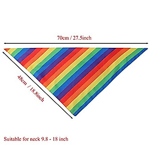 LATFZ 1/2 Pack Rainbow Dog Bandanas LGBT Pride Day Rainbow Bandannas Scarf Bibs Scarf Set for Dog Cat Pet Collar (1Pack)