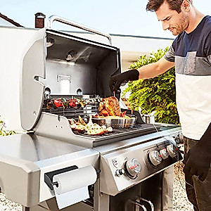 Kitchen Magnetic Stainless Steel Paper Towel Holder for Refrigerator, Grill, Toolbox (Magnetic-30cm-Black-B)