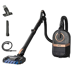 Shark CZ2005 Vertex Canister Vacuum, Bagless, Corded, w/ Self-Cleaning Brushroll & DuoClean PowerFins, HEPA Anti-Allergen Filter, MultiFLEX Technology, 3 Tools & LED Headlights, Black/Copper (Renewed)