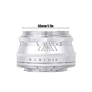 Camera Lens Portable Mirrorless Camera Lens 25mm F1.8 Multi-Layer Coating Mirrorless Camera Lens EF-M/EOSM Mount for Canon M2/M3/M5/M6/M10/M100/M50(Silver)