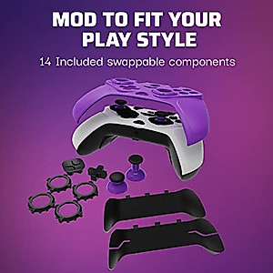 Victrix Gambit World's Fastest Licensed Xbox Controller, Elite Esports Design with Swappable Pro Thumbsticks, Custom Paddles, Swappable White / Purple Faceplate for Xbox One, Series X/S, PC