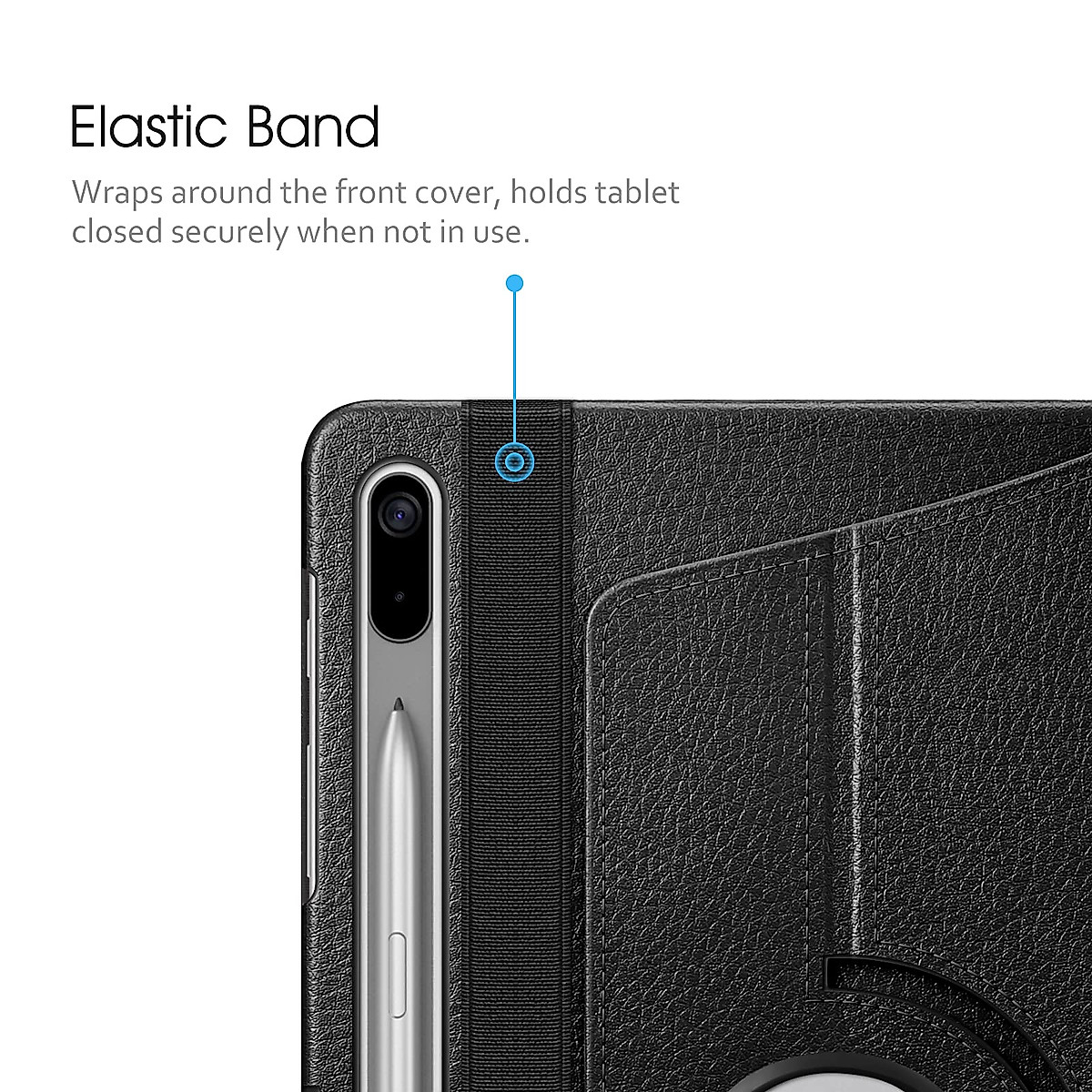 Fintie Rotating Case for Samsung Galaxy Tab S8 Plus 2022/S7 FE 2021/S7 Plus 2020 12.4 Inch with S Pen Holder, 360 Degree Swiveling Stand Cover Auto Sleep/Wake, Black