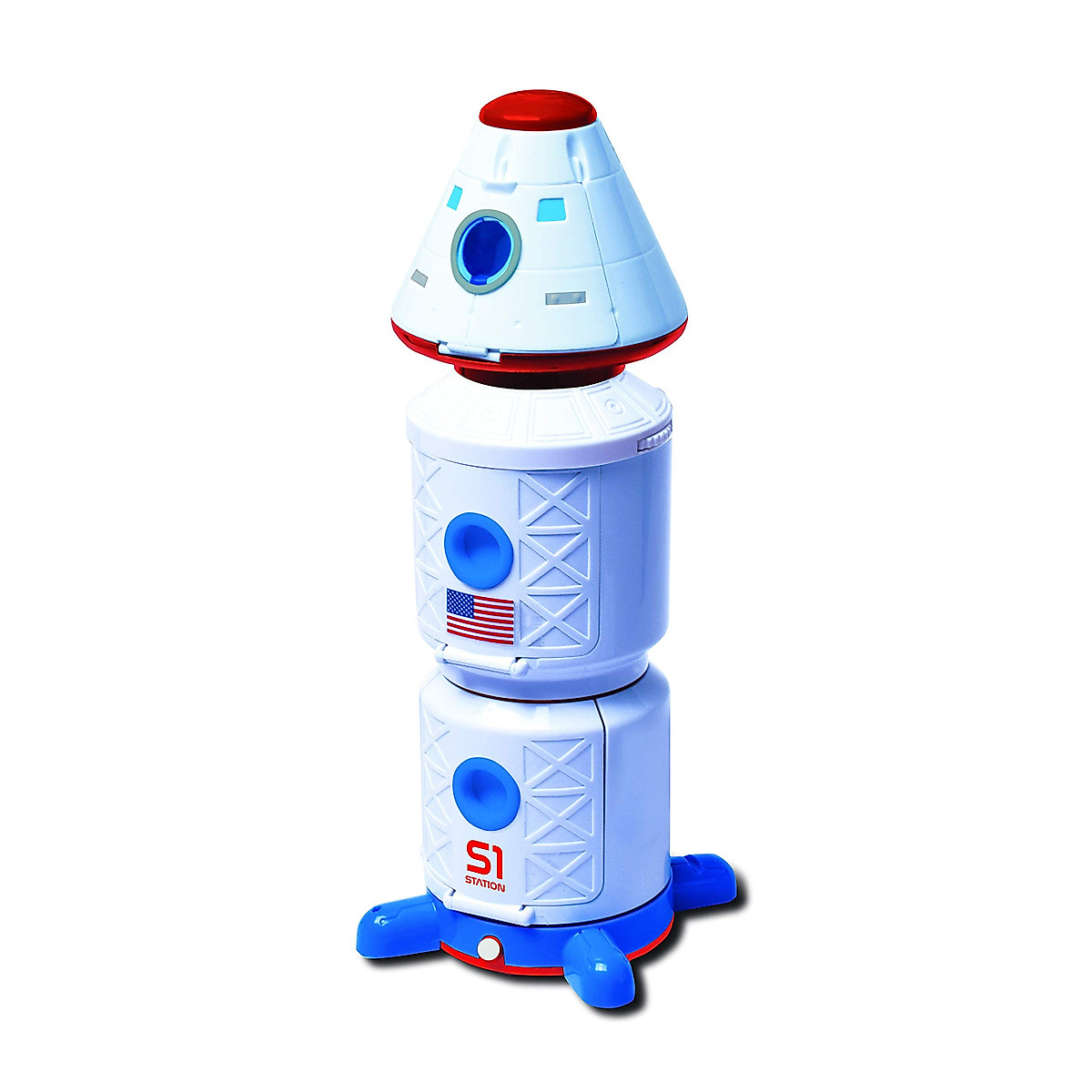 ASTRO VENTURE Space Playset - Toy Space Station & Space Capsule with Lights and Sound & 2 Astronaut Figurine Toys for Boys and Girls