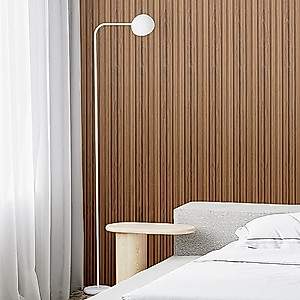 Art3d Slat Wall Panels, WPC Soundproof 3D Wall Paneling for Interior Wall Decor, TV Background, 8-Pack 96 x 6 in. Teak