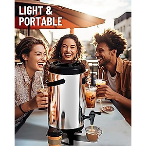 WantJoin Insulated Beverage Dispenser-75 Cup Hot&Cold water Urn for Catering-Stainless Steel Premium 12 L/3.2 Gallon Hot Drink Dispenser with Spigot for Coffee & Hot tea,Cold Milk,Water,Juice(Silver)