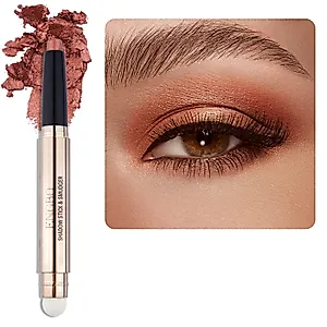 Enfuntins Eyeshadow Stick, Shimmer Cream Eye Shadow Pencil Crayon with Soft Smudger, Long Lasting Waterproof Eye Highlighter Eye Shadow Make Up (05 Orange Brown Shimmer)