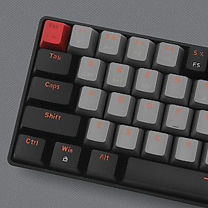 Qisan Mechanical Keyboard Gaming Keyboard Brown Switch 68-Keys Mini Design (60%) Gaming Wired Keyboard White Magicforce