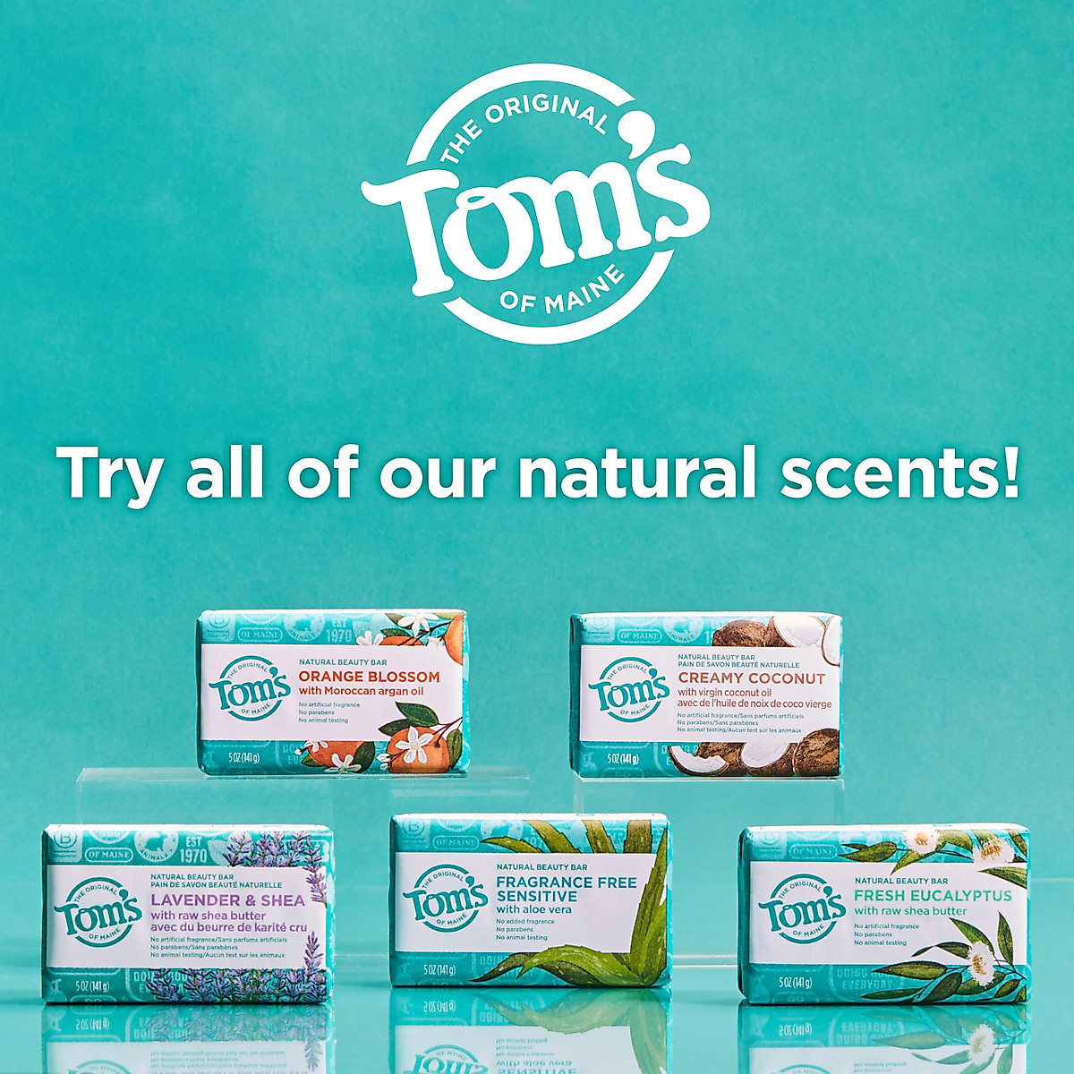 Tom's of Maine Natural Beauty Bar Soap, Creamy Coconut With Virgin Coconut Oil, 5 oz. 6-Pack (Packaging May Vary)