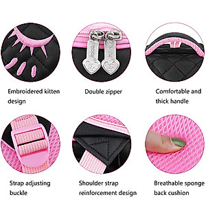 Junlion Girls Bow-knot Backpack Set Elementary School Bag with Lunch Bag Cute Daypack Gift for Princess Girls Preschool Black