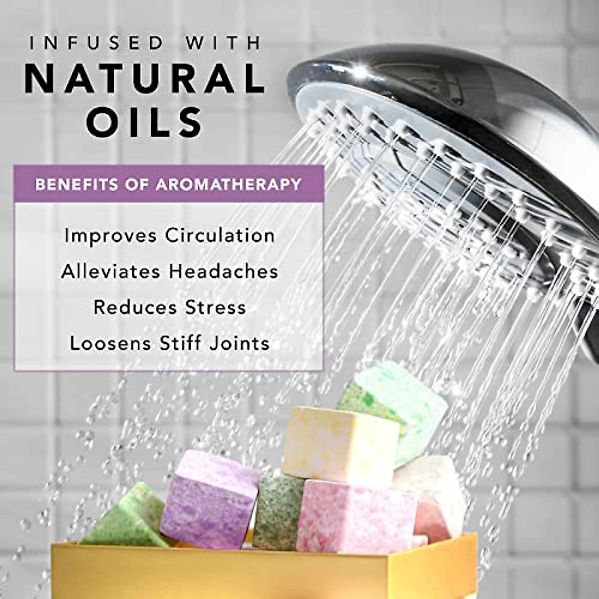 Aromatherapy Shower Steamers, Variety Pack of 12 Shower Bombs, Natural Scented Marble Shower Tablets, Birthday, Relaxing Gift Ideas for Women & Men, Essential Oil Bath Bomb Eucalyptus & More