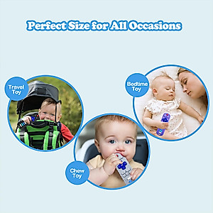 ROBBEAR Baby Teething Toys, Food Grade Silicone Teether for Babies 3 6 12 18 Months, TV Remote Shape Toddlers Chew Toys, Freezer BPA Free (Black+Blue)