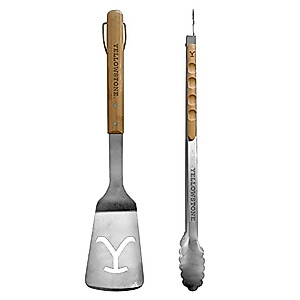 Y Yellowstone BBQ Tool Set - 2 pc Grill Set Includes Spatula and Tongs | Ideal BBQ Grill Accessories | Authentic Yellowstone Merchandise