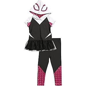 Marvel Spider-Man Spider-Gwen Ghost Spider Little Girls Cosplay T-Shirt and Leggings 7-8