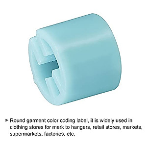 MECCANIXITY Clothes Hanger Marker Blank Fit 3.5mm Rod for Garment Color Coding Light Blue Count 100