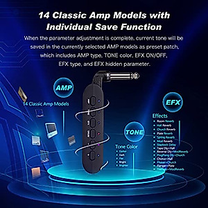 FLAMMA Guitar Headphone Amp Portable with 28 Drum Grooves 14 Built-in Effects 14 Amplifier Models 5 Tone Colors Support Bluetooth USB Audio Recording and Playback OTG Function Home Practice