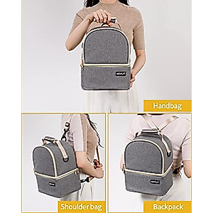 Breast Pump Bag with Ice Pack -Multi-Function Breastmilk Cooler Bag & Lunch Bag Fit As Baby Milk Bottles,Fruits,Coke for Travel-Black