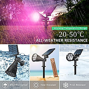 HELLYMOON Smart Solar Spot Lights Outdoor - APP Control, 2-in-1 RGB Wall/Ground Flag Pole Light Solar Landscape Spotlight, 180° Adjustable IP65 Waterproof Security Light for Pathway Garden(2 Pack)