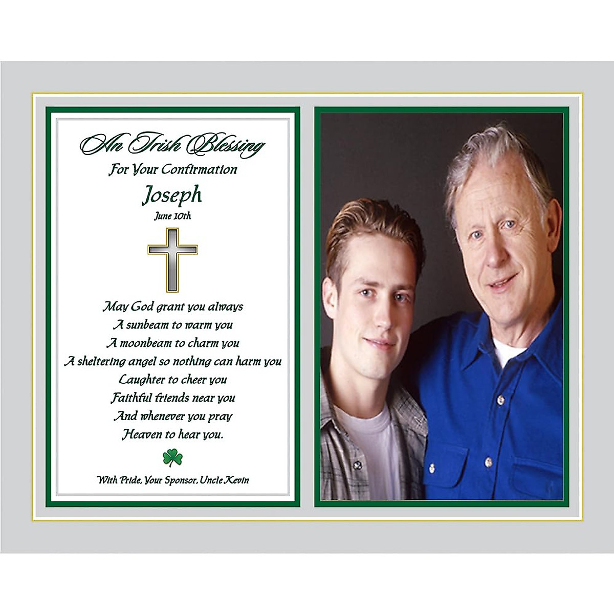Poetry Gifts Irish Confirmation Blessing for Girl or Boy, Add 4x6 Inch Photo