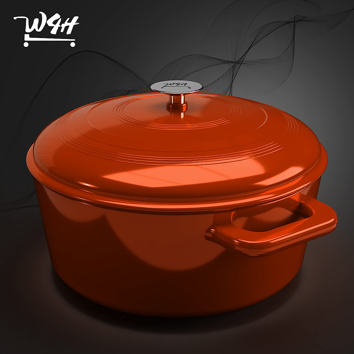 WIN4HOME 6-Quart Enamel Dutch Oven - Non-Stick Cast Iron Pot with Lid for Braising, Stewing, Boiling, Bread Baking - Heat Safe up to 500°F - Multiple Colors Available