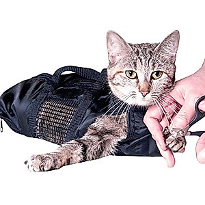 Pet Cat Grooming Bag Cat Carrier Bag Mesh Cat Grooming Bathing Restraint Bag Multifunctional Cat Bag Carrier for Nail Trimming Bathing Examining